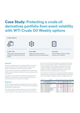 Case Study: Protecting a crude oil derivatives portfolio from event volatility with WTI Crude ...