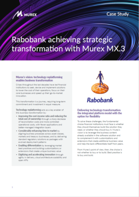 Case study: Rabobank achieving strategic transformation with Murex MX.3 - Risk.net